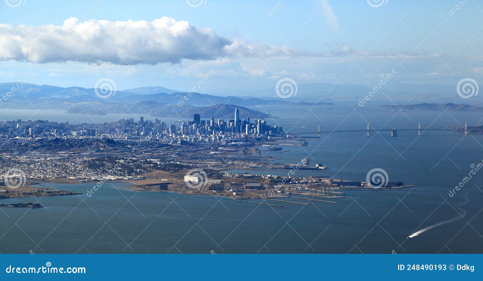 Panoramic Aerial View of San Francisco and Bay Area Stock Image - Image ...