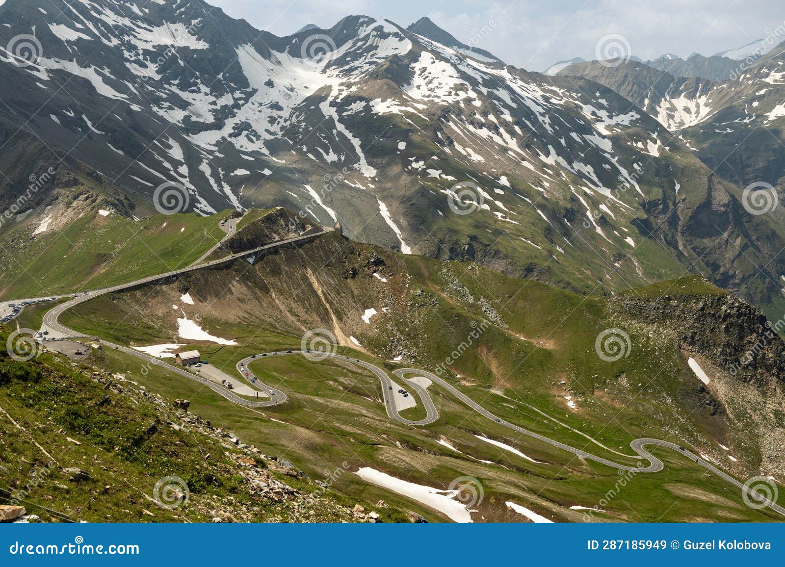 Panoramic Alpine Road in the Austrian Alps Overlooking the Mountain ...