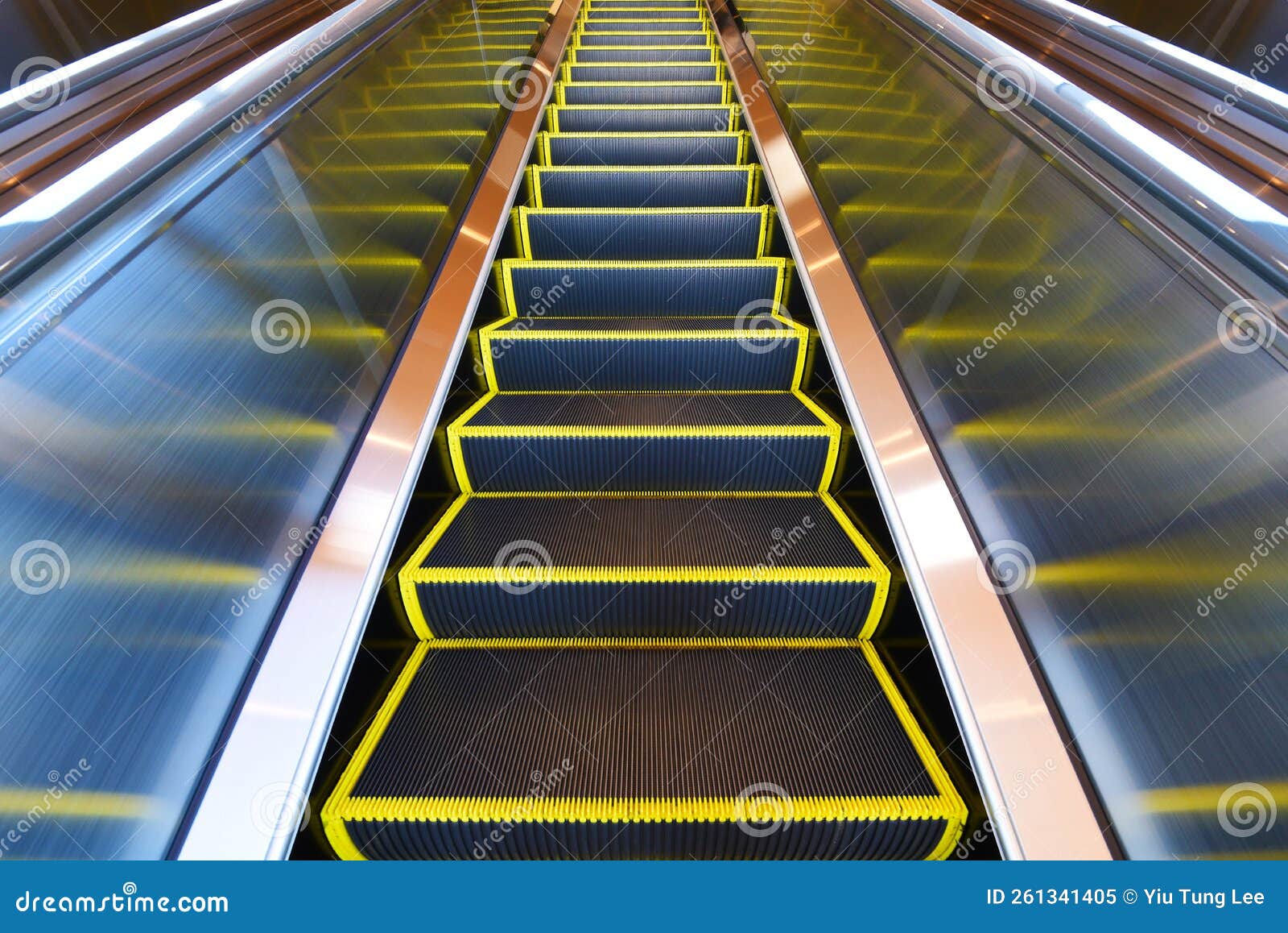 Upward escalator stock image. Image of floor, pattern - 261341405