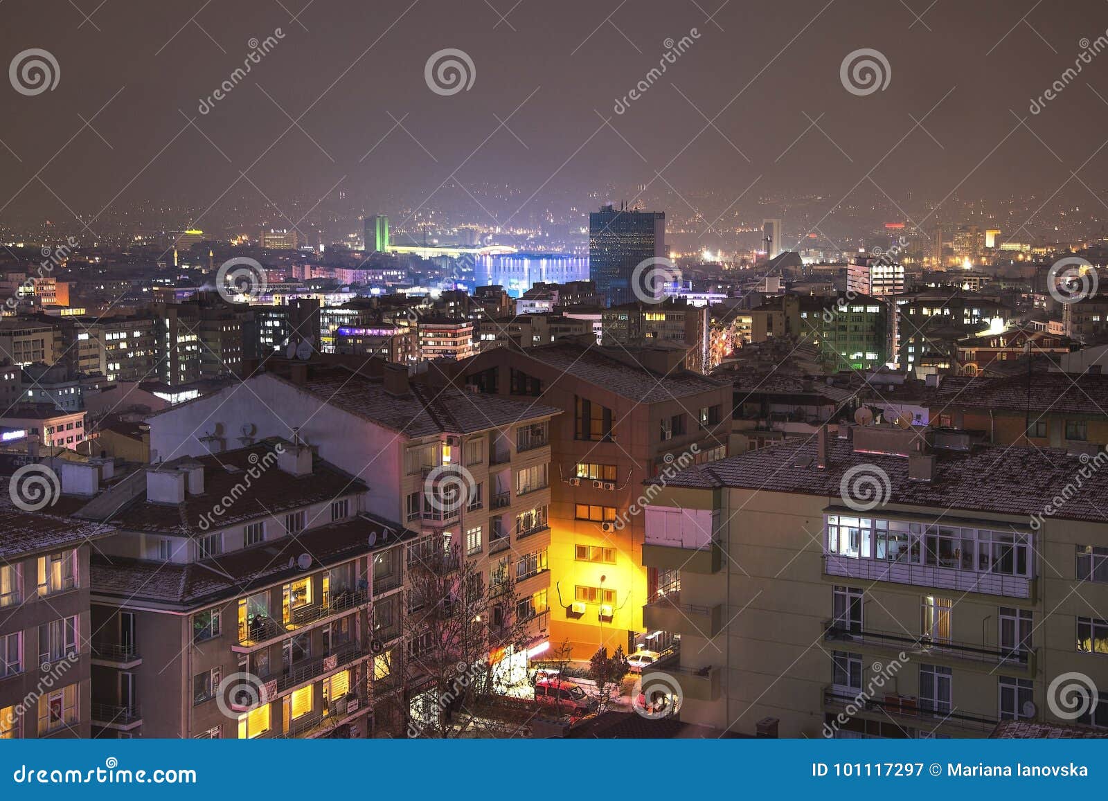 Panoramic Ankara and Anitkabir at Night Time Editorial Photography ...