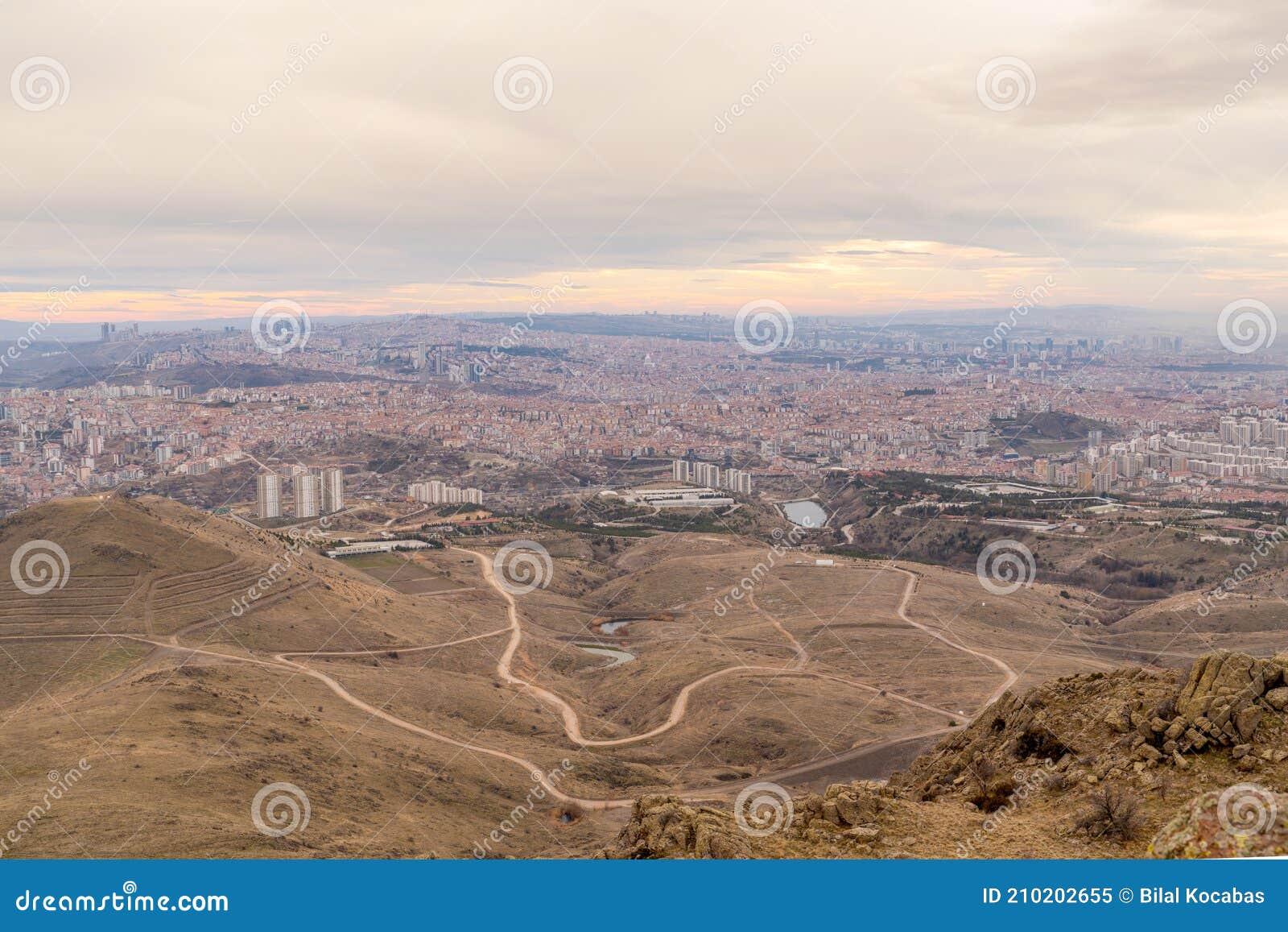 Panoramic Ankara View from Huseyin Gazi Hill Stock Image - Image of ...