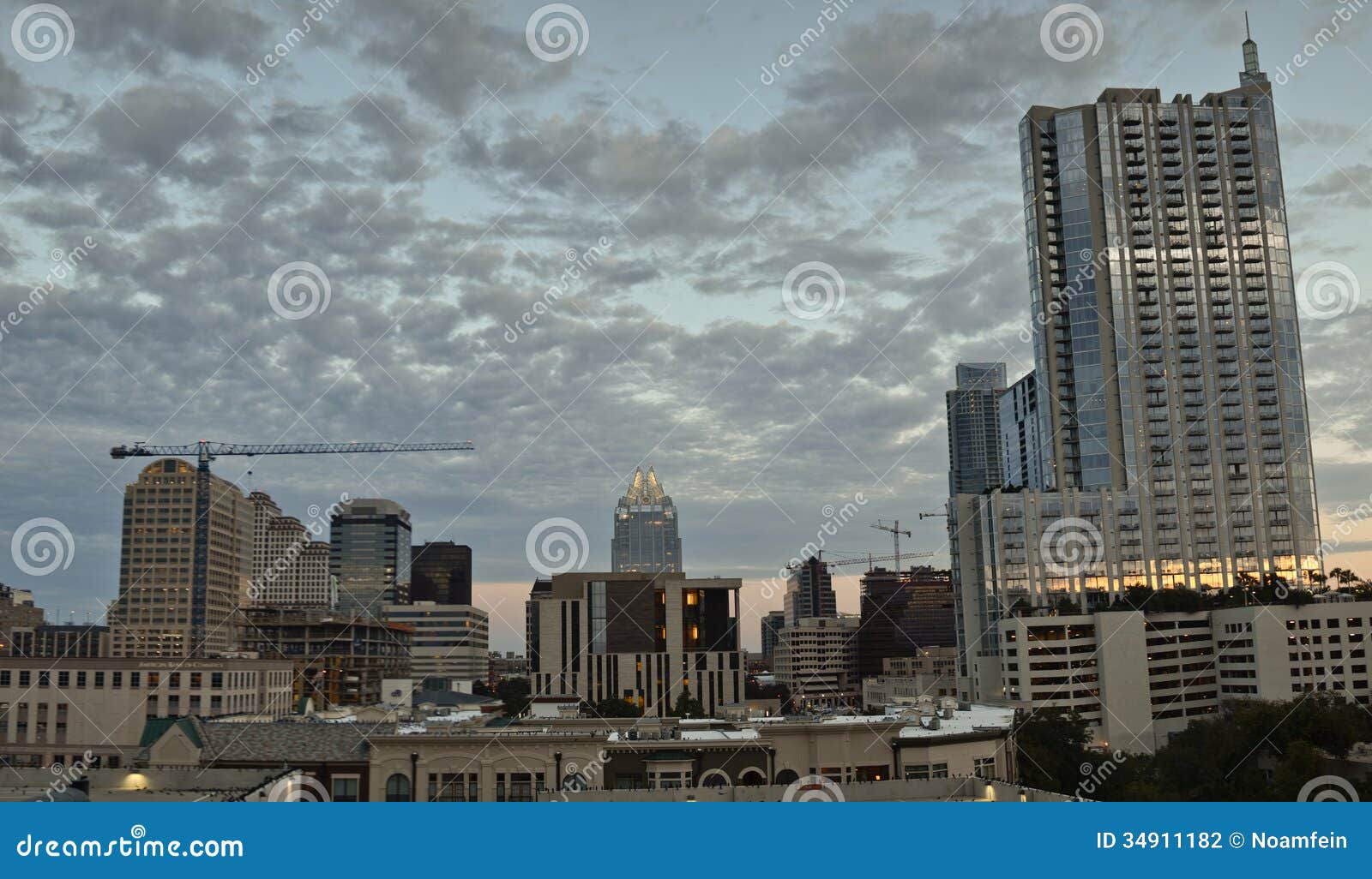 Panoramic Austin during Sunset Editorial Photography - Image of ...