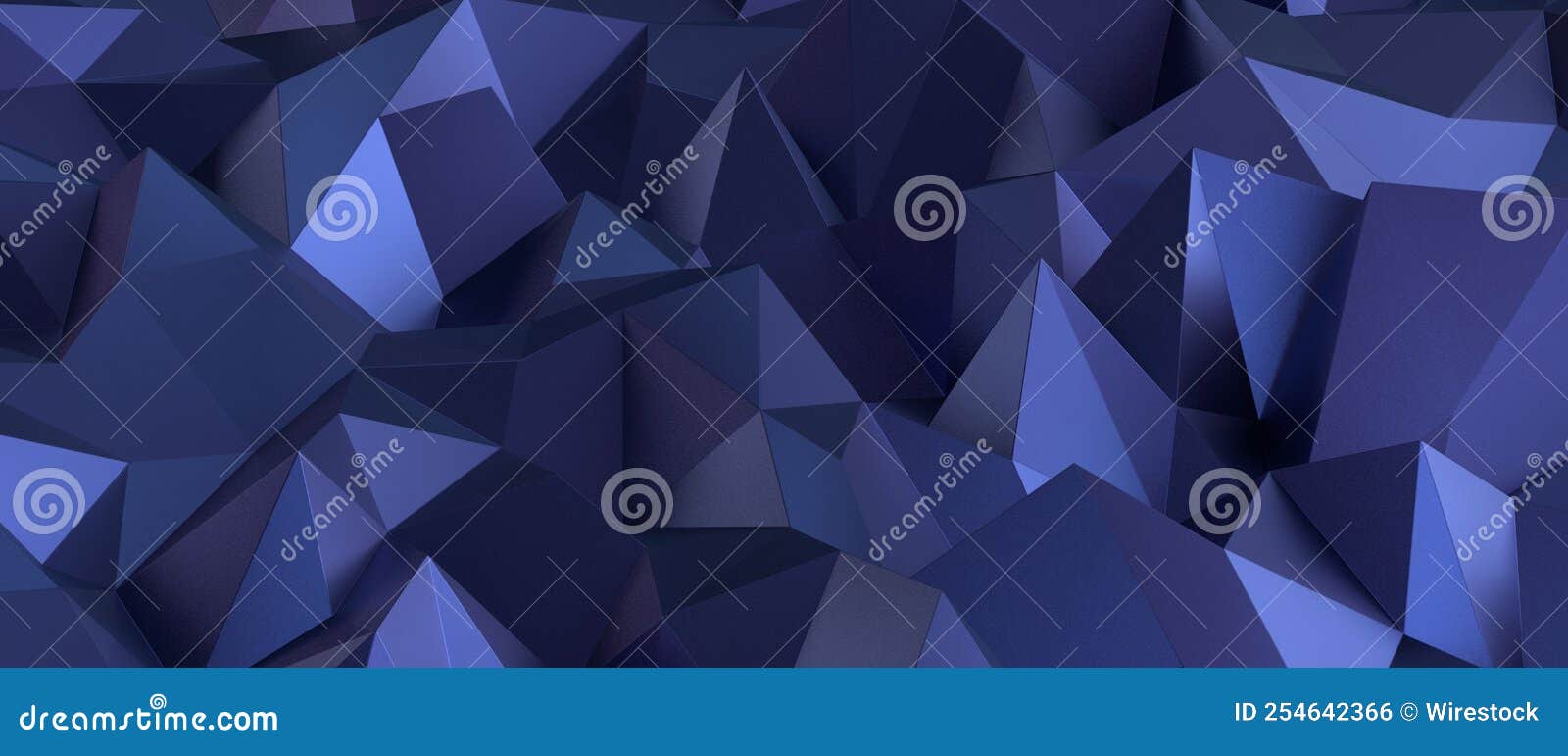 Panoramic Background of Blue Polygon Shapes Stock Illustration ...