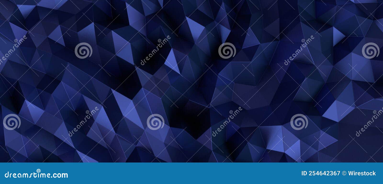 Panoramic Background of Blue Polygon Shapes Stock Illustration ...