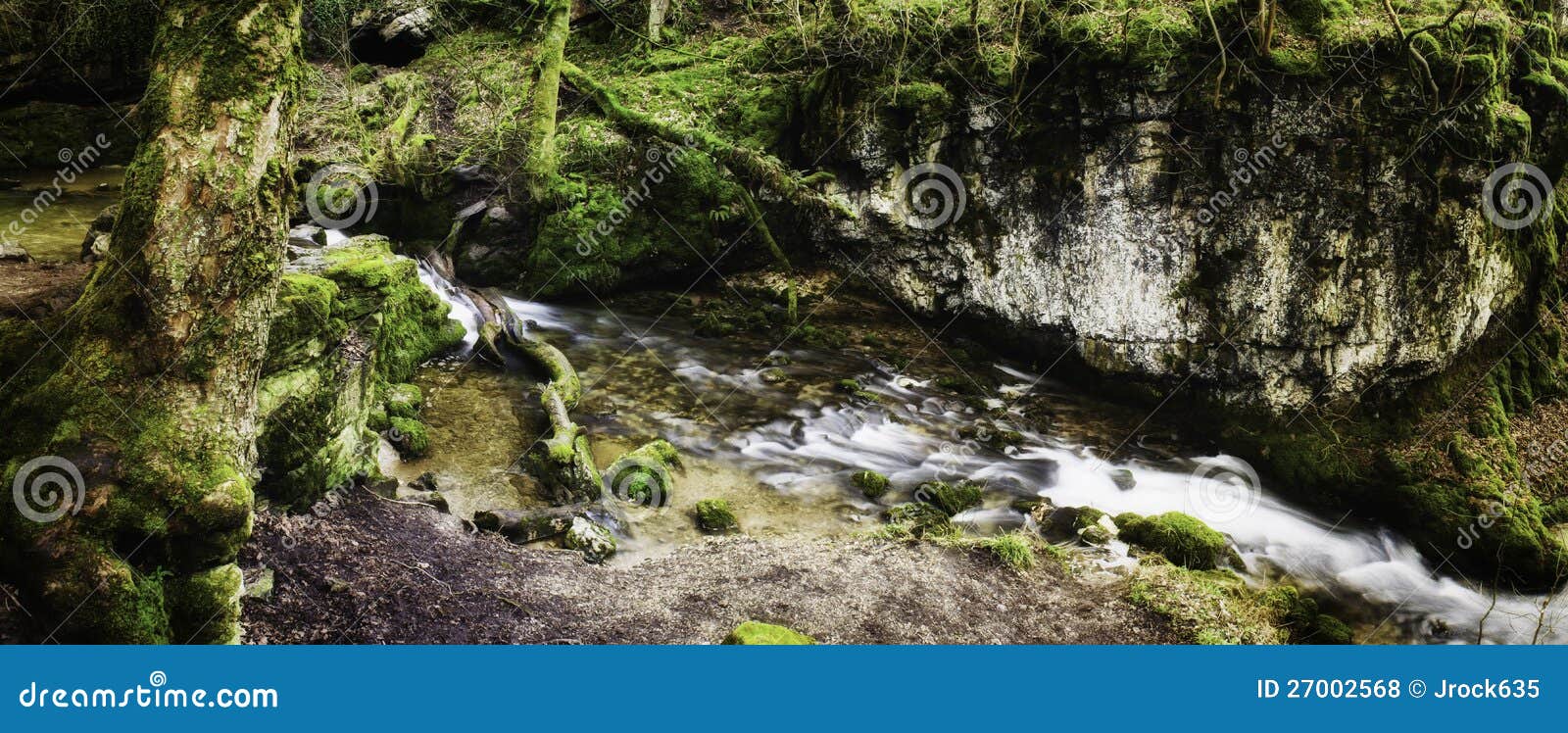 Panoramic Background View of a Scenic Stream Stock Photo - Image of ...