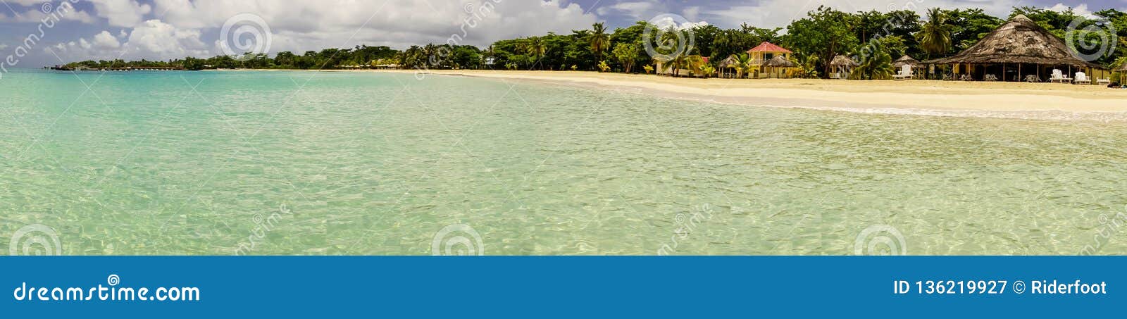Panoramic beach view stock image. Image of calm, summer - 136219927