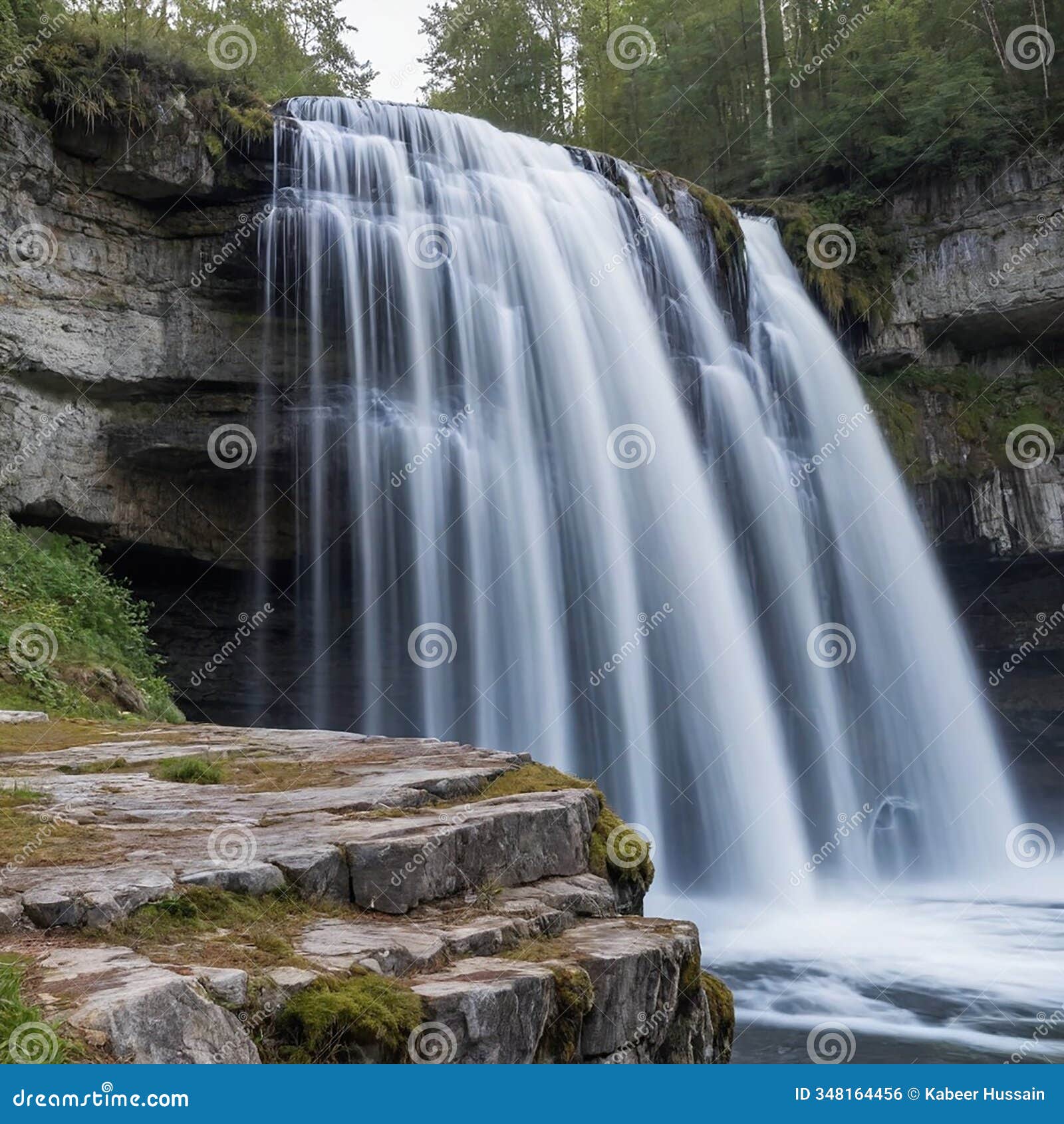 Panoramic Beautiful Deep Forest Waterfall in Thailand Spring Background ...