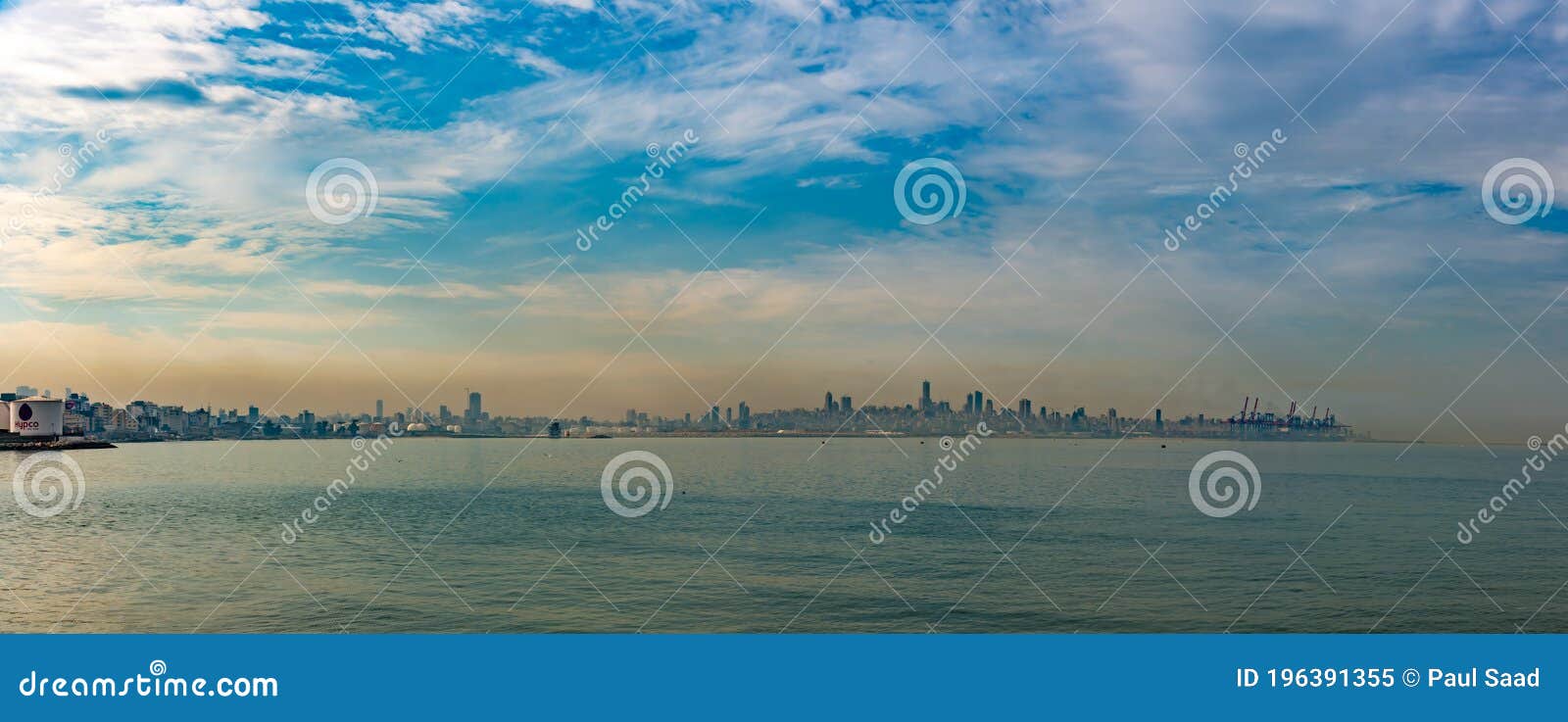 Beirut View from Dbayeh Area Stock Image - Image of panorama, sunset ...