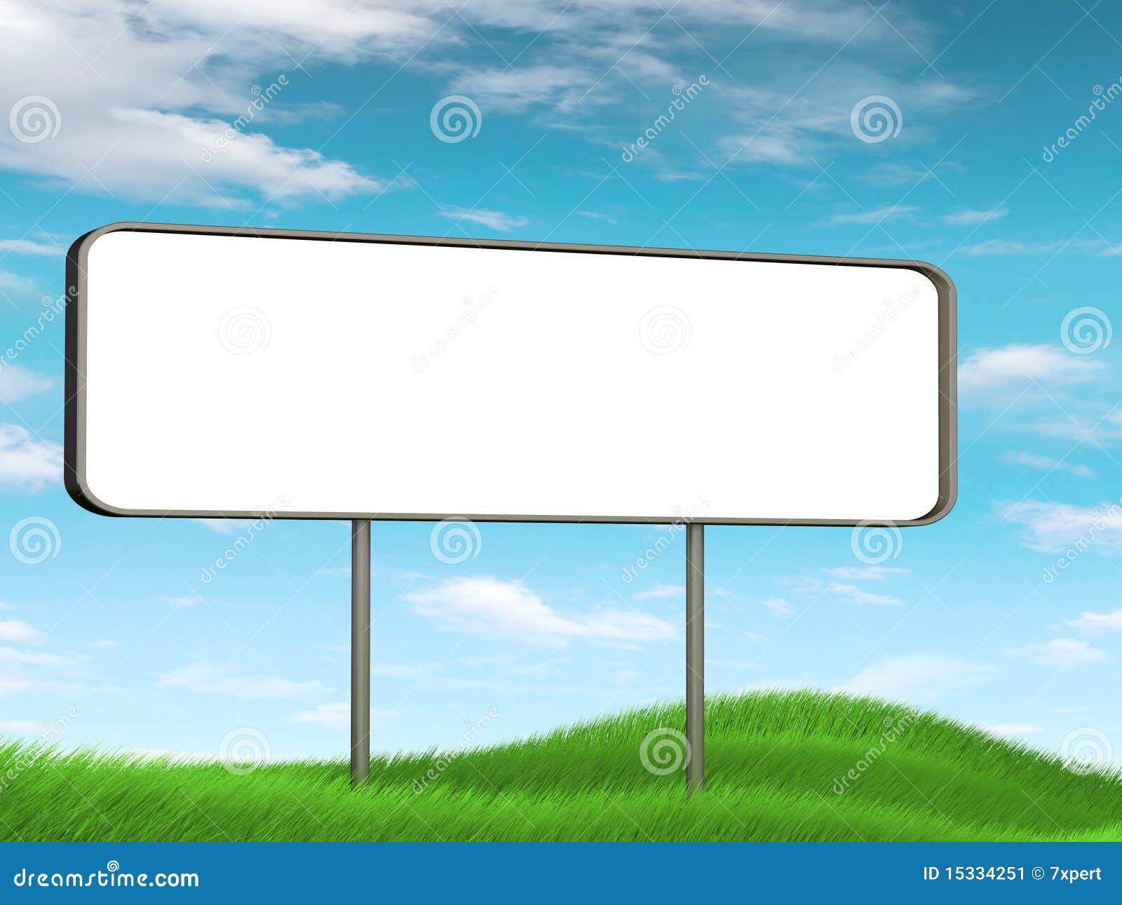 Panoramic Billboard on Grass Stock Illustration - Illustration of ...