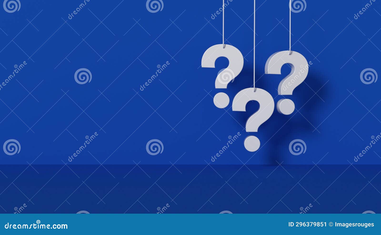Panoramic Blue Background with Question Mark Hanging Stock Image ...