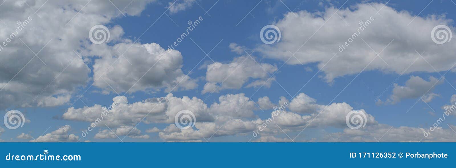 Panoramic Blue Sky Background Stock Photo - Image of background ...
