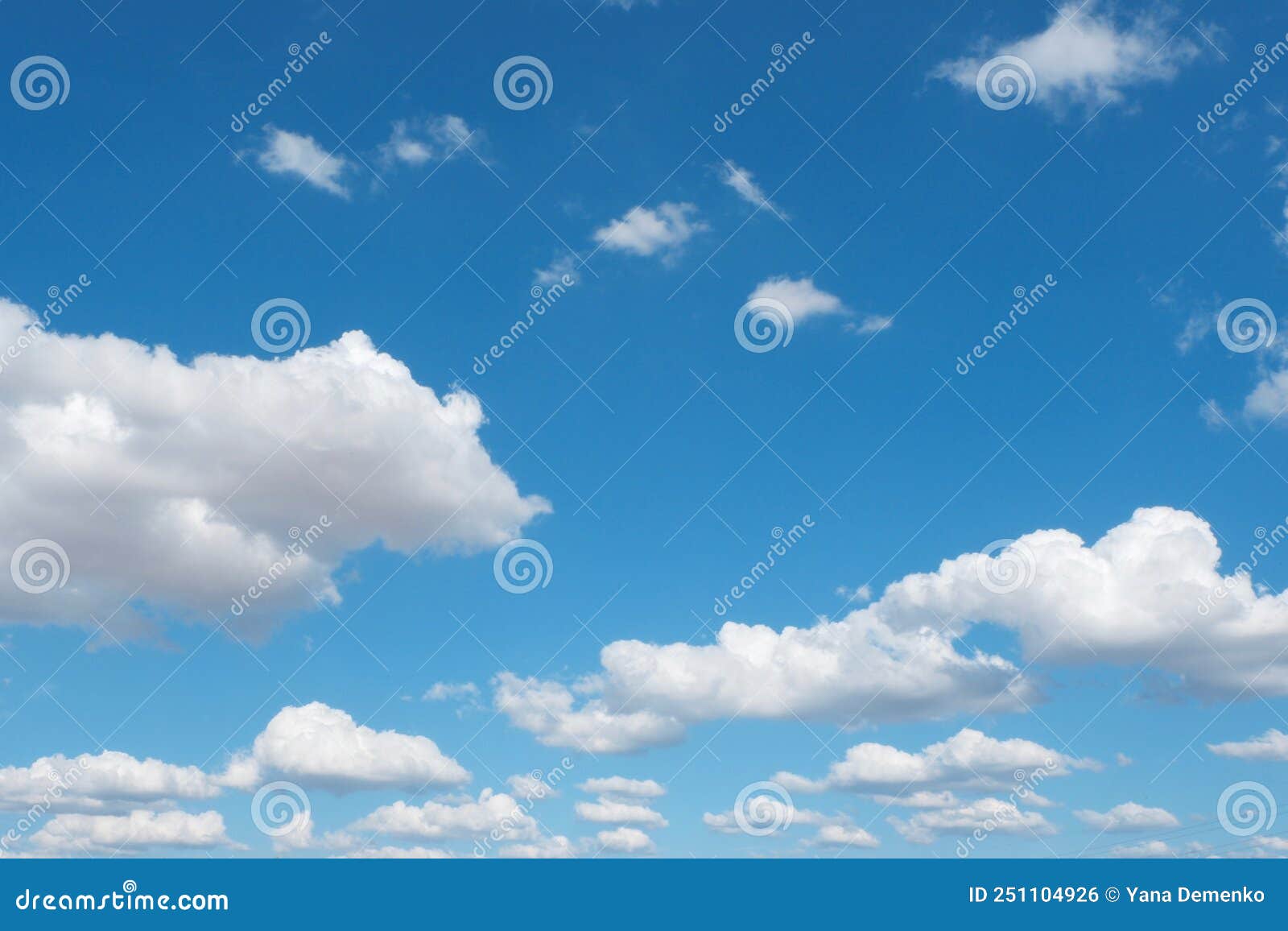 Panoramic Blue Sky with Fluffy Clouds. Vibrant Photo for Backdrops and Backgrounds Stock Photo ...