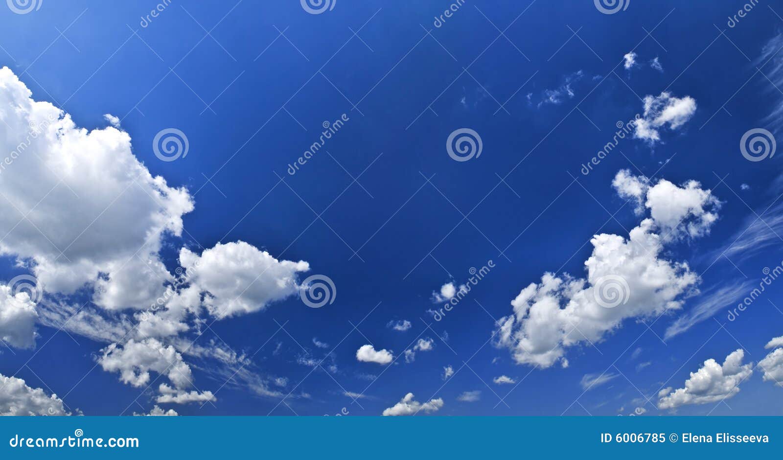 Panoramic Blue Sky with White Clouds Stock Image - Image of dreamy ...