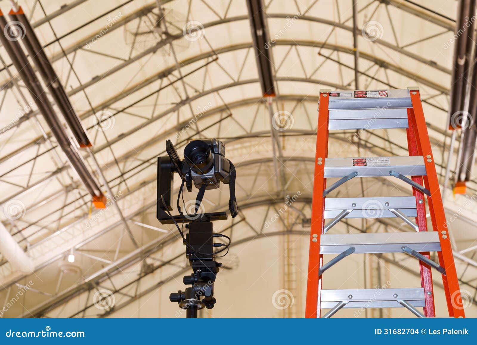 Panoramic Camera and Ladder Stock Photo - Image of camera, turntable ...