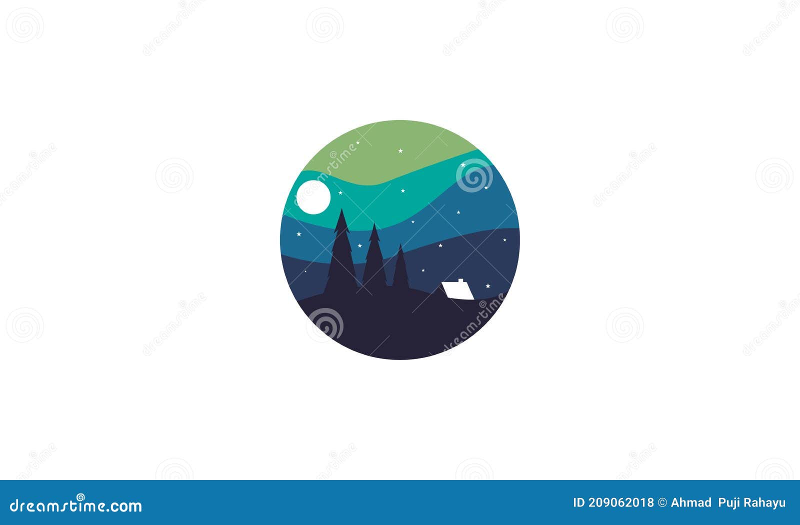 Panoramic Circle Forest Logo Symbol Icon Vector Graphic Design ...