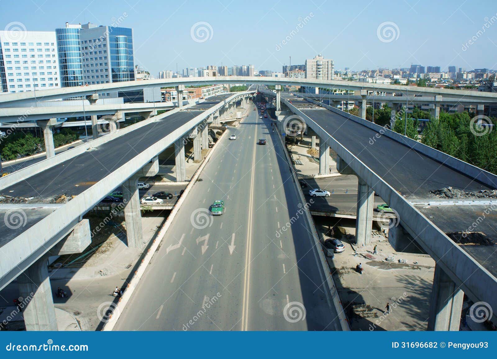 Panoramic city overpass stock photo. Image of hubs, china - 31696682