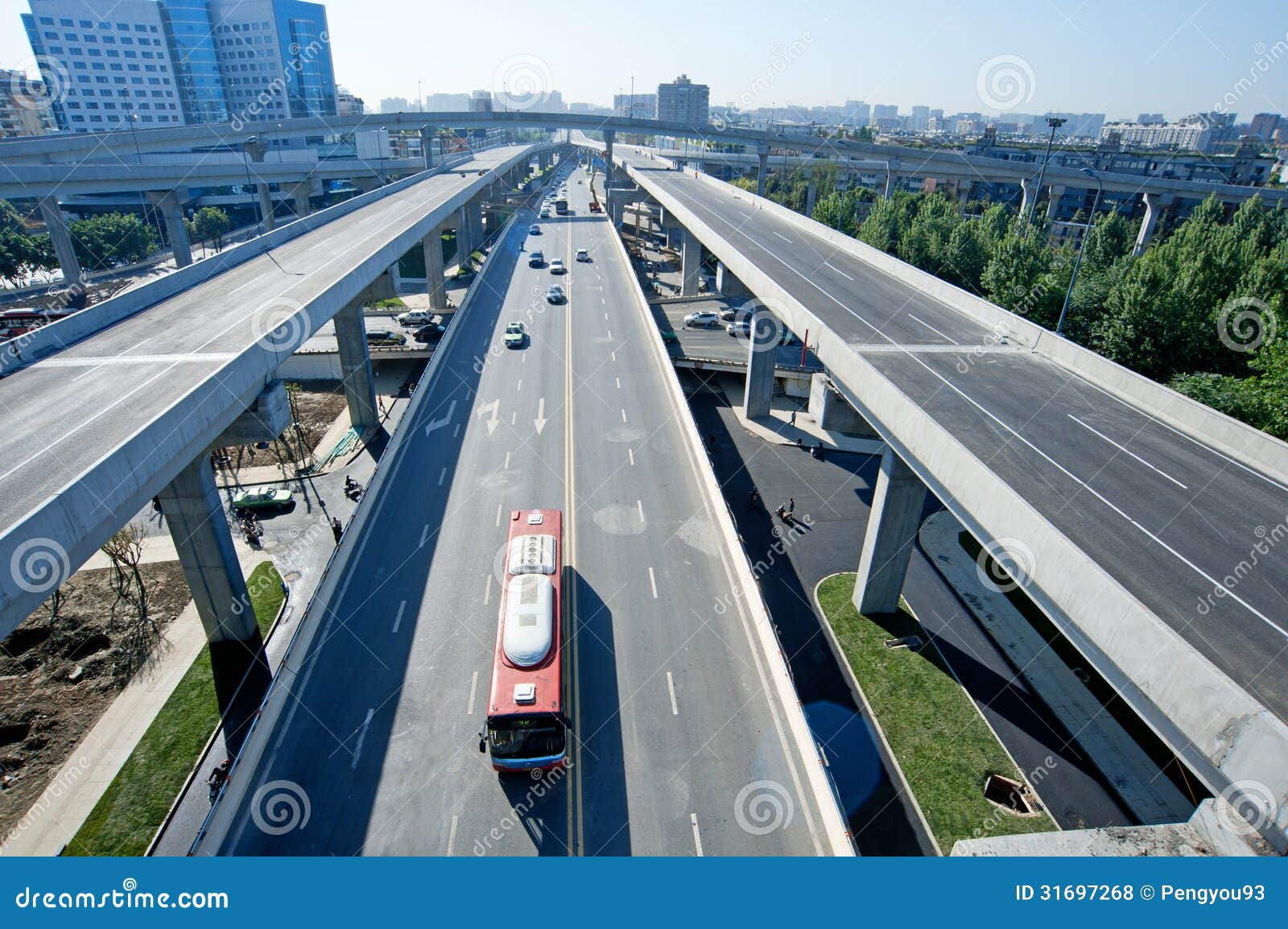Panoramic city overpass stock photo. Image of ring, traffic - 31697268
