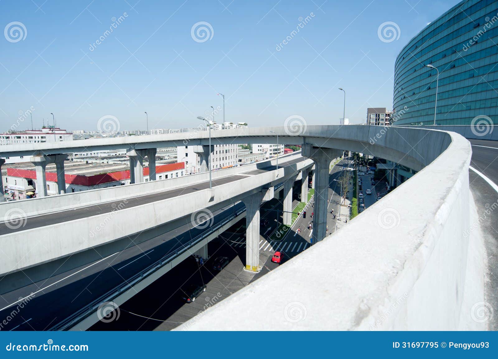 Panoramic city overpass stock image. Image of cities - 31697795