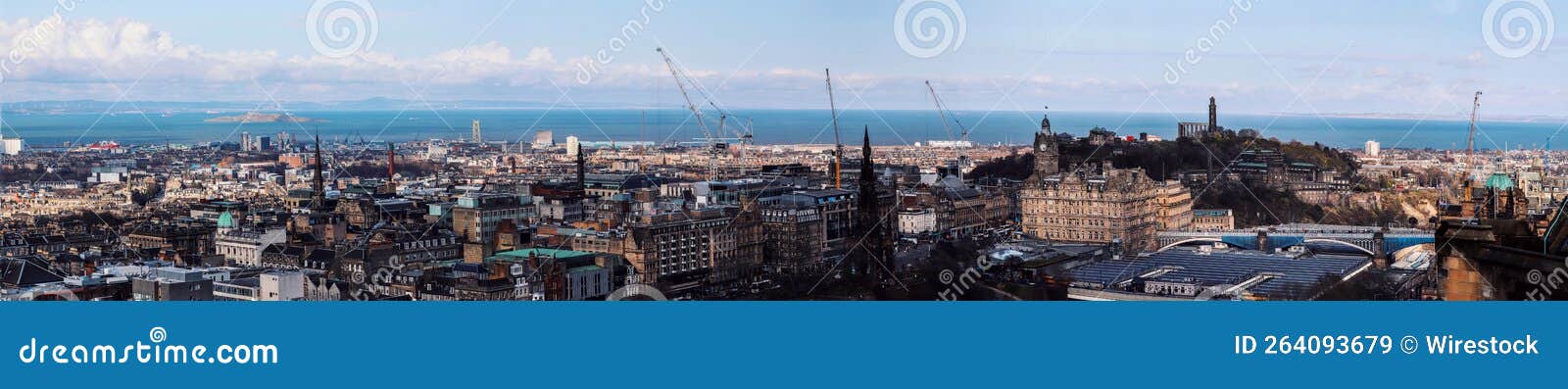 Panoramic Cityscape of Edinburgh on a Sunny Day Editorial Stock Image ...