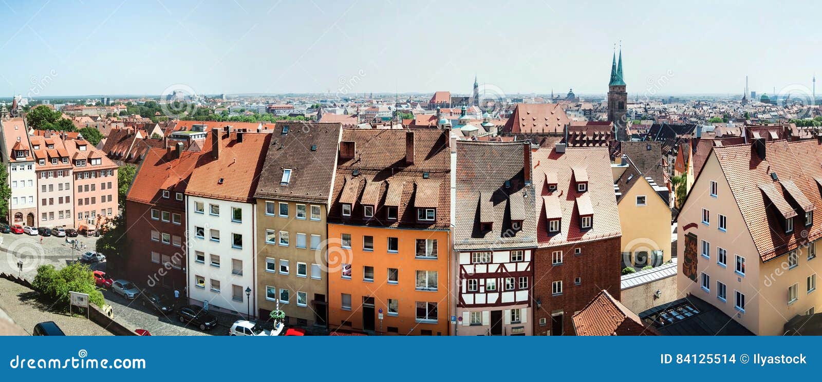 Panoramic Cityscape of Nuremberg, Bavaria, Germany Editorial Stock ...