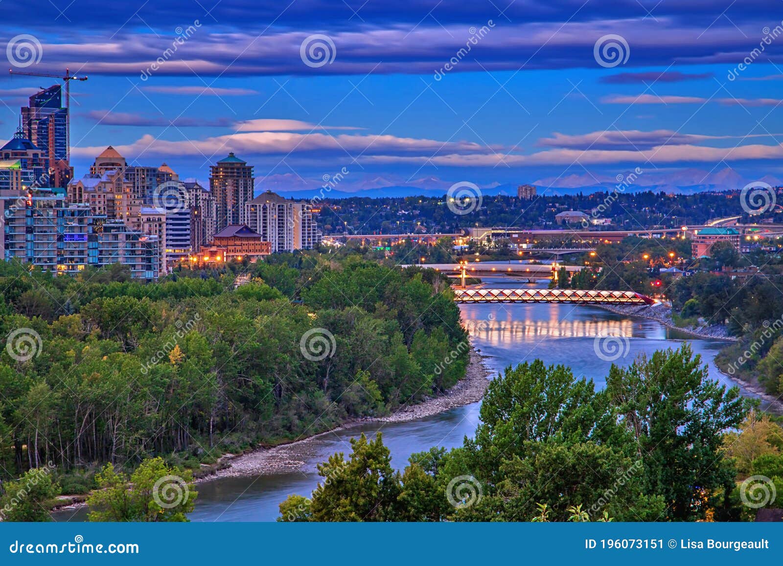 Panoramic Clouds Over Downtown Calgary and the Bow River Stock Image ...