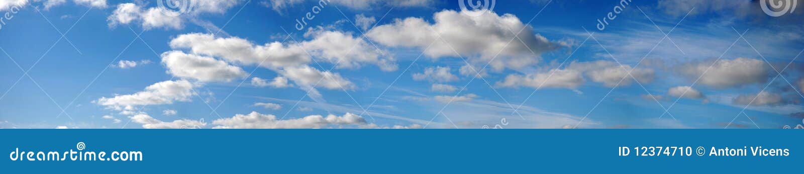 Panoramic clouds and sky stock photo. Image of panoramic - 12374710