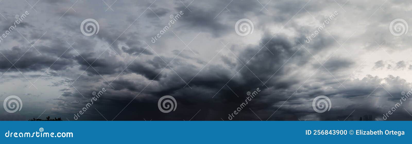 Panoramic Cloudy Sky, Storm Clouds Forming Stock Photo - Image of ...