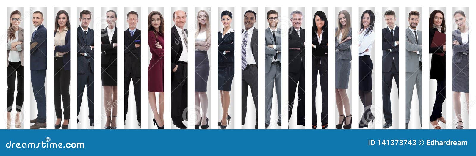 Panoramic Collage of Groups of Successful Employees. Stock Image ...