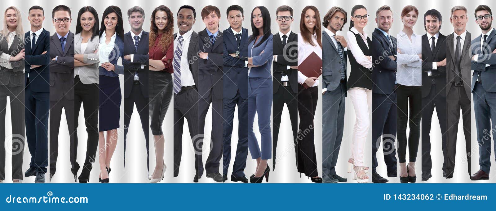 Panoramic Collage of Groups of Successful Employees. Stock Photo ...