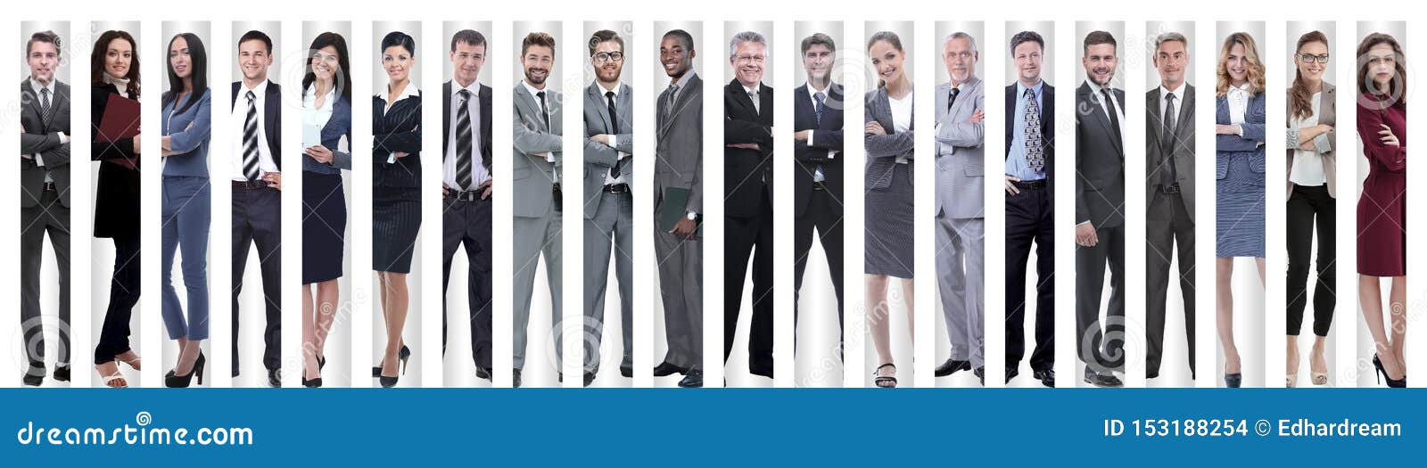 Panoramic Collage of Groups of Successful Employees. Stock Photo ...