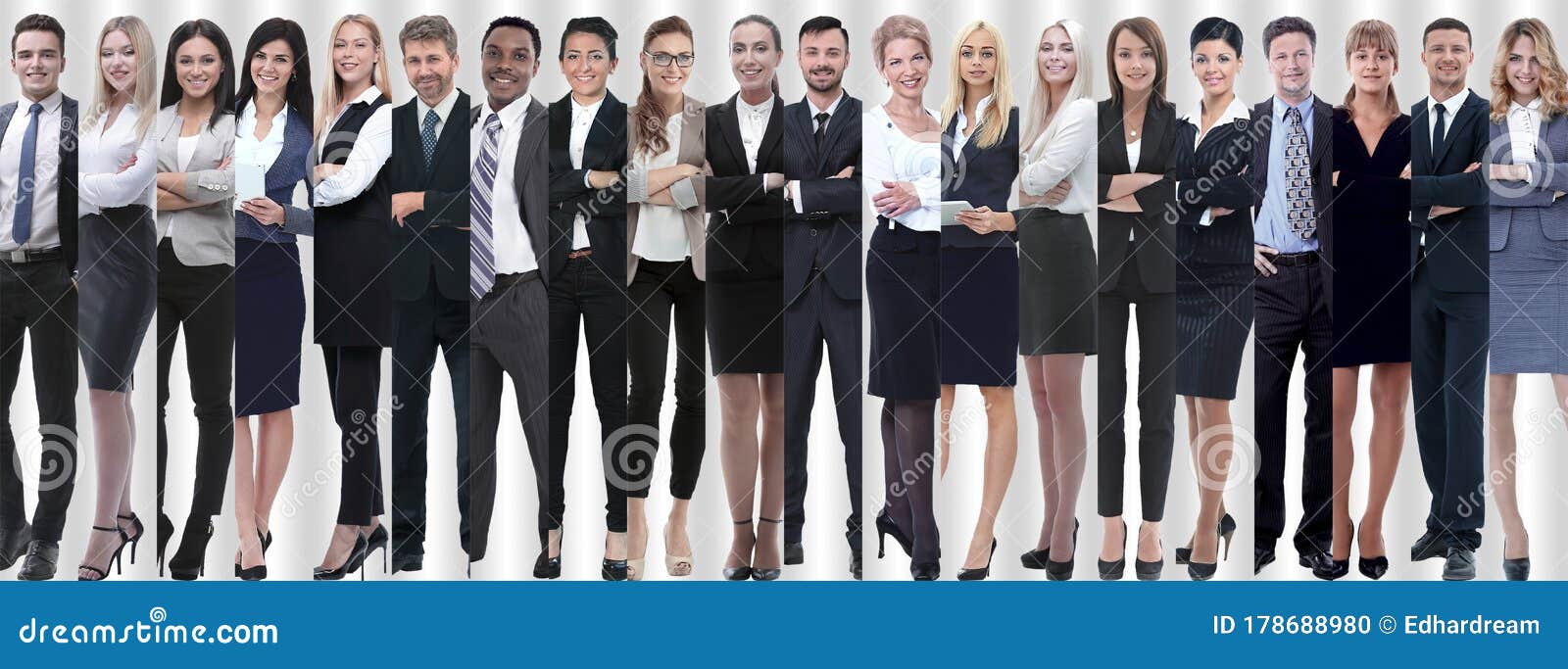 Panoramic Collage of Groups of Successful Employees. Stock Photo ...