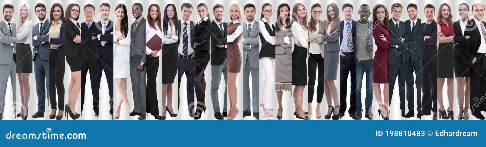 Panoramic Collage of Groups of Successful Employees. Stock Image ...