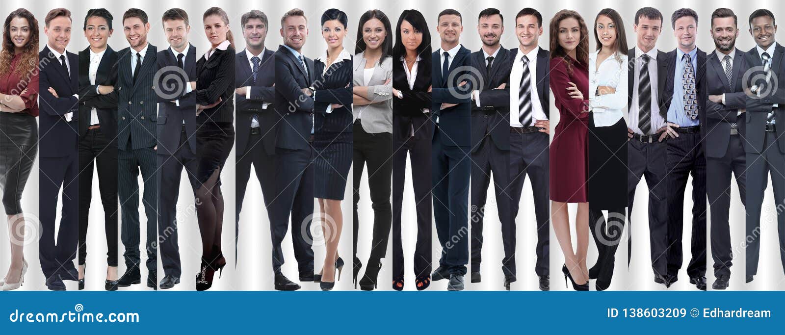 Panoramic Collage of Groups of Successful Employees. Stock Image ...