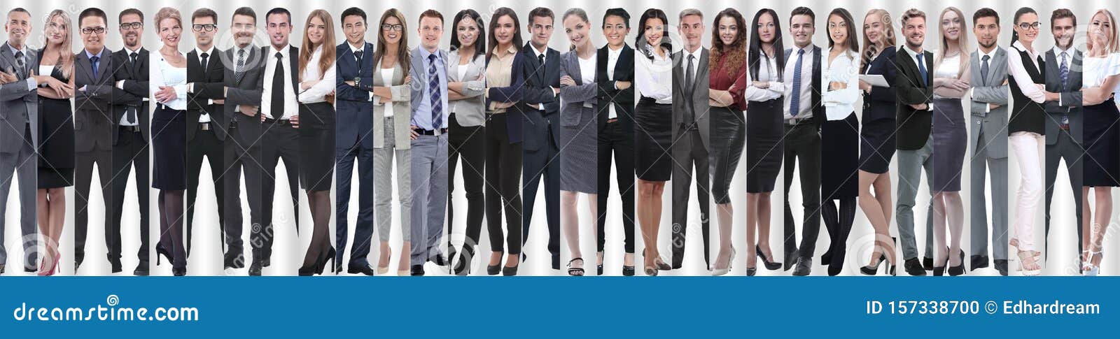 Panoramic Collage of Groups of Successful Employees. Stock Photo ...