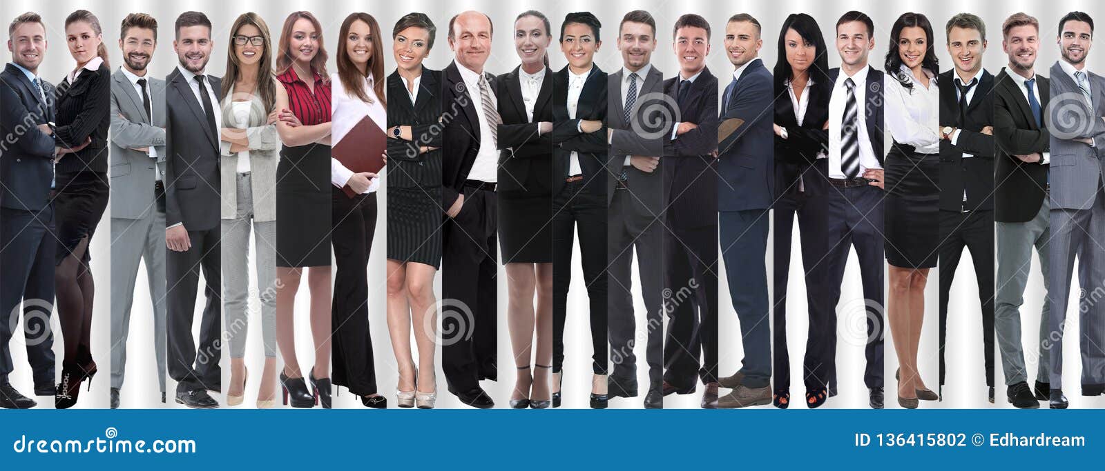 Panoramic Collage of a Large and Successful Business Team Stock Photo ...