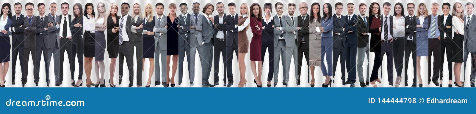 Panoramic Collage of a Large and Successful Business Team Stock Photo ...