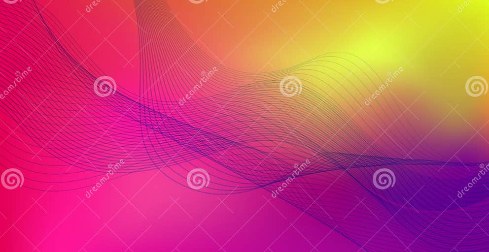 Panoramic Colorful Abstract Stylish Multi Background with Wavy Lines ...