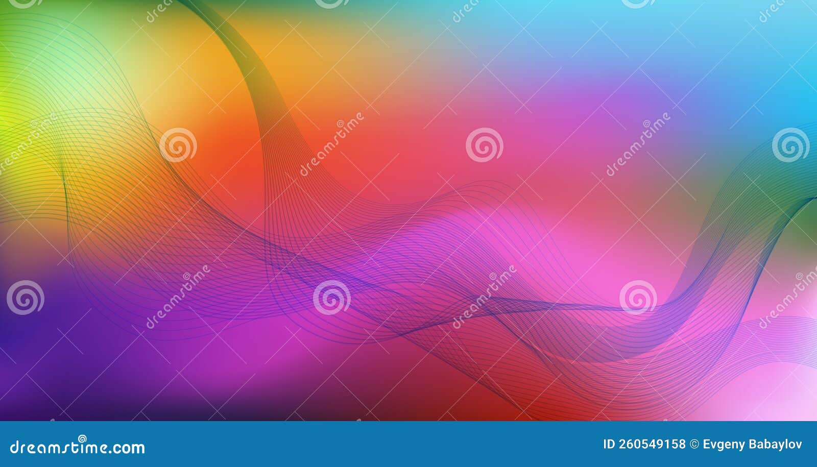 Panoramic Colorful Abstract Stylish Multi Background with Wavy Lines ...