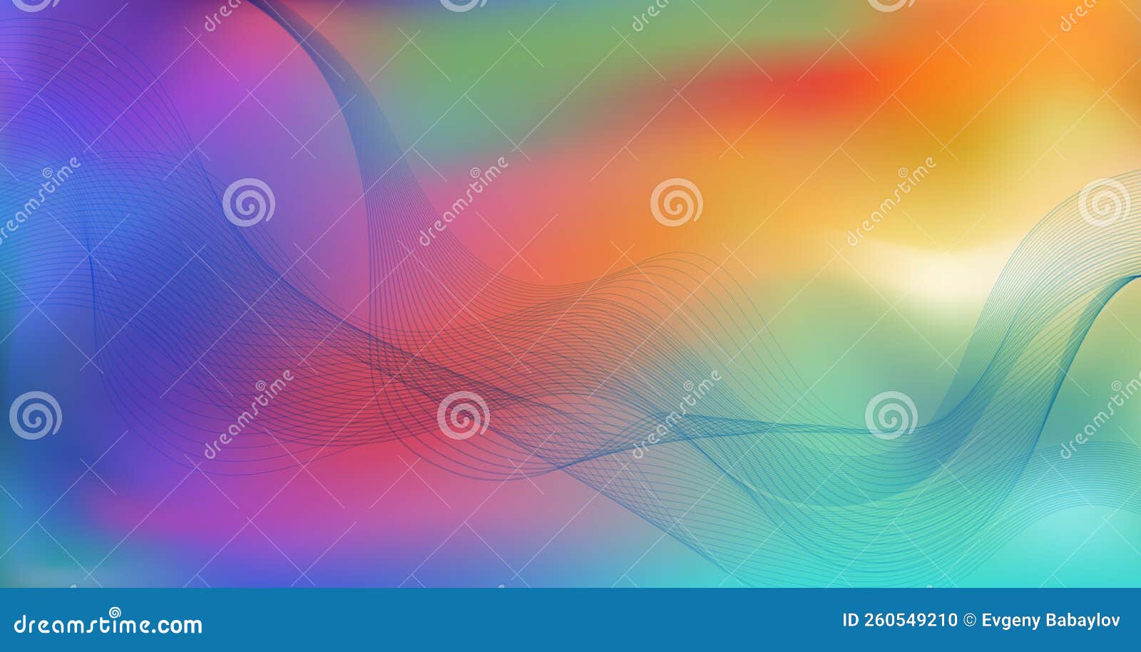Panoramic Colorful Abstract Stylish Multi Background with Wavy Lines ...