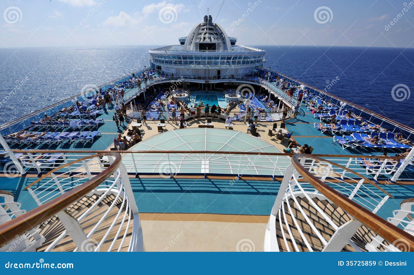 Panoramic deck cruise ship editorial stock image. Image of lazy - 35725859