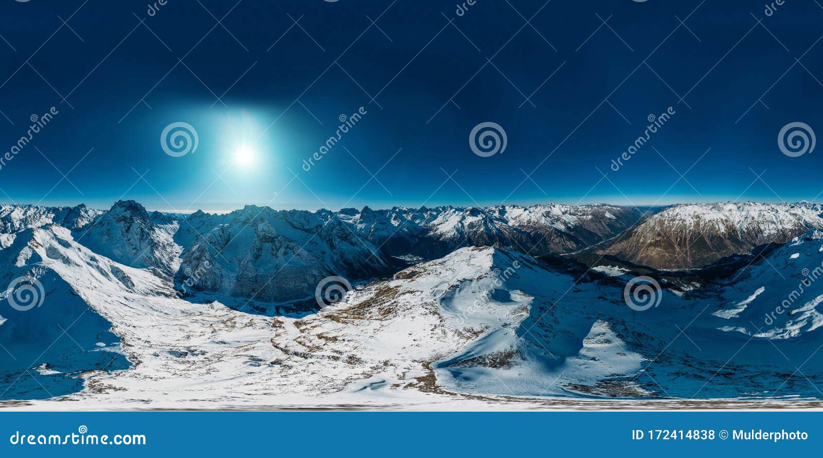 Panoramic 360 Degree Aerial Drone View of Snowy Mountains Stock Photo ... Panoramic 360 Degree Aerial Drone View of Snowy Mountains Stock Photo ...