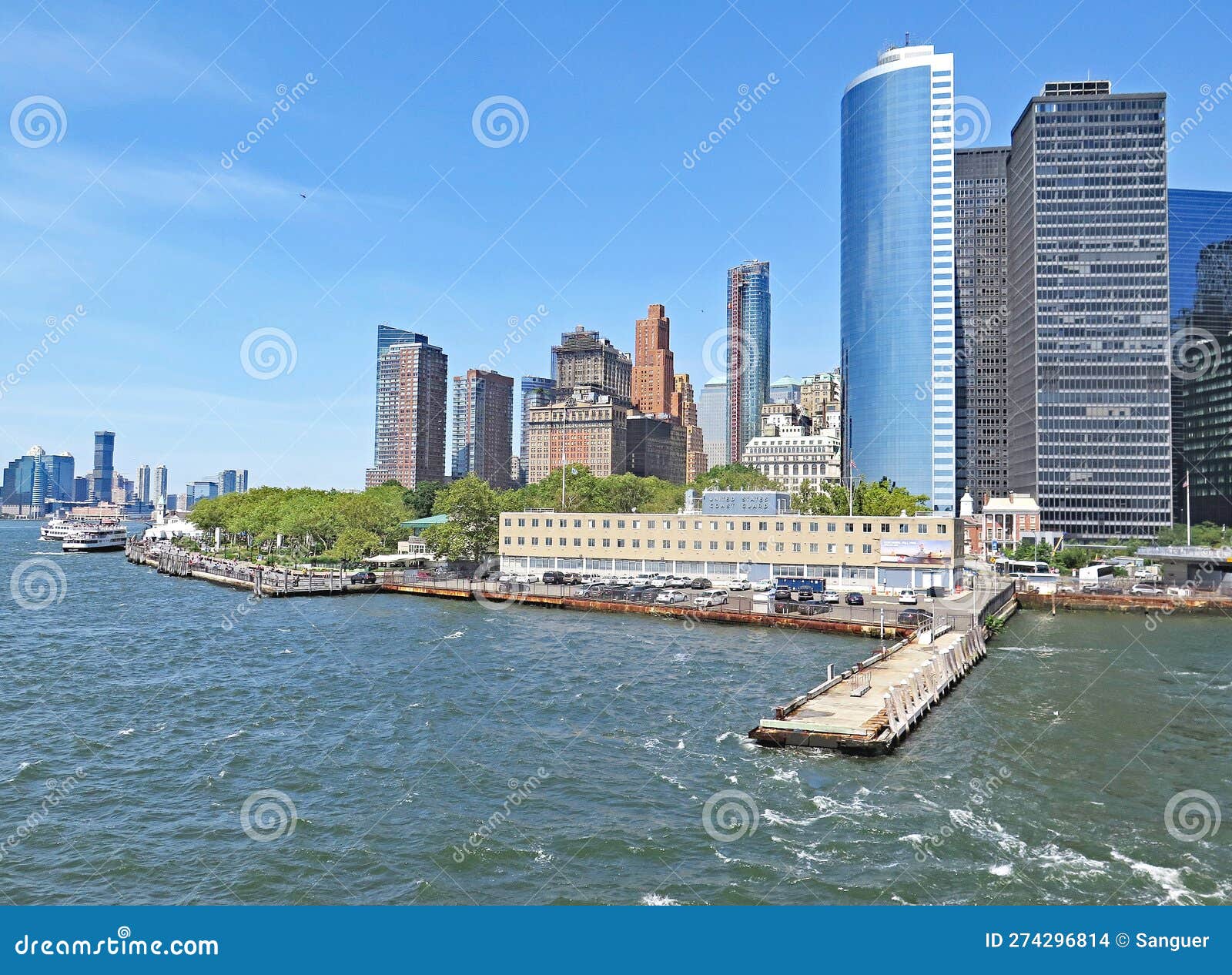 Panoramic of the Docks of New York Stock Photo - Image of banks ...