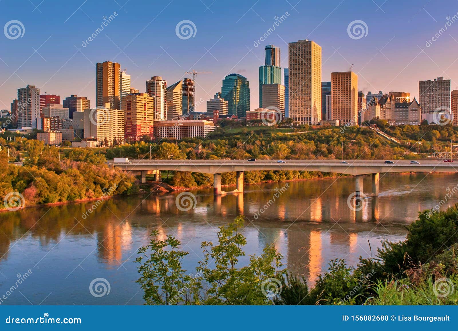 Panoramic Edmonton River Valley Skyline Stock Photo - Image of city ...