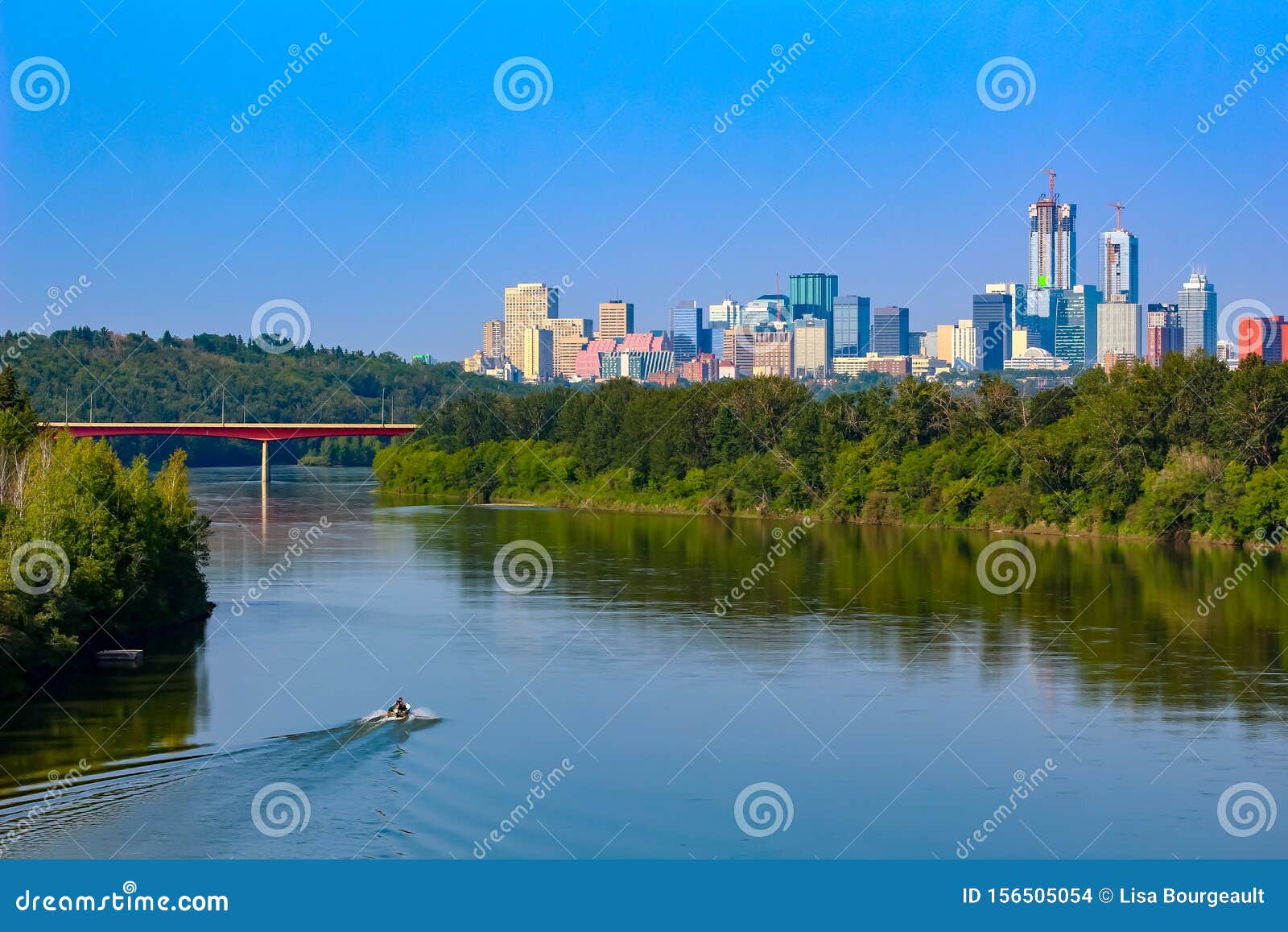 Panoramic Edmonton River Valley Skyline Stock Photo - Image of forest ...