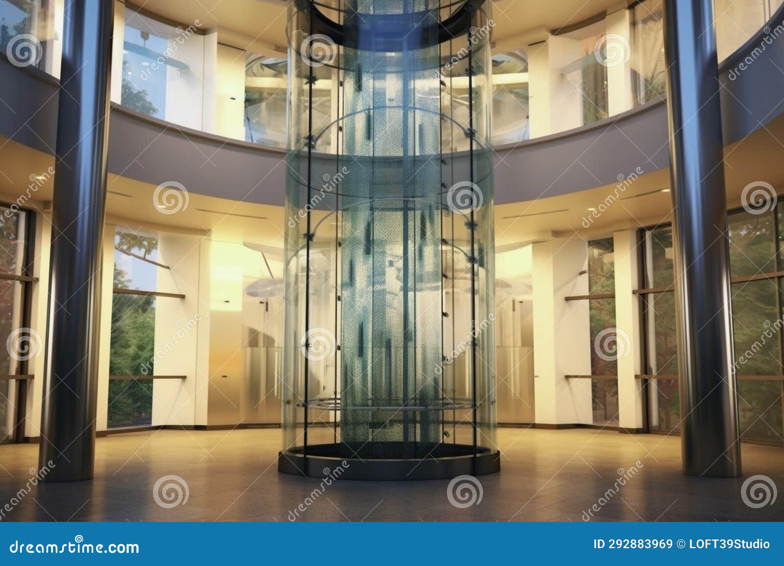 Panoramic Elevator in Atrium 1695523867831 3 Stock Image - Image of ...