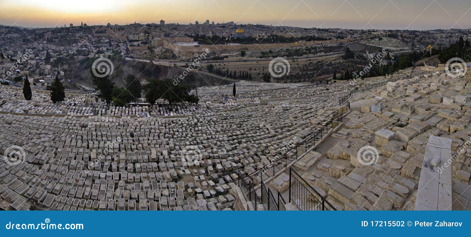 Panoramic Evening View of the Old City Jerusalem Stock Photo - Image of ...