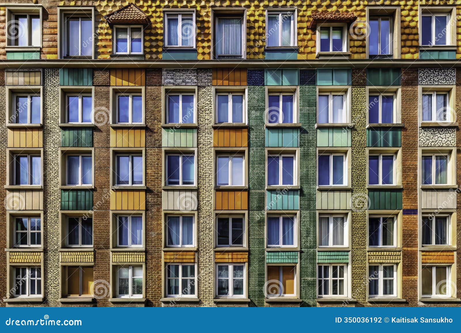 Panoramic Facade Cladding Diverse Tile Shapes and Sizes Seamless Bump ...