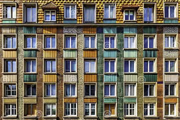 Panoramic Facade Cladding Diverse Tile Shapes and Sizes Seamless Bump ...