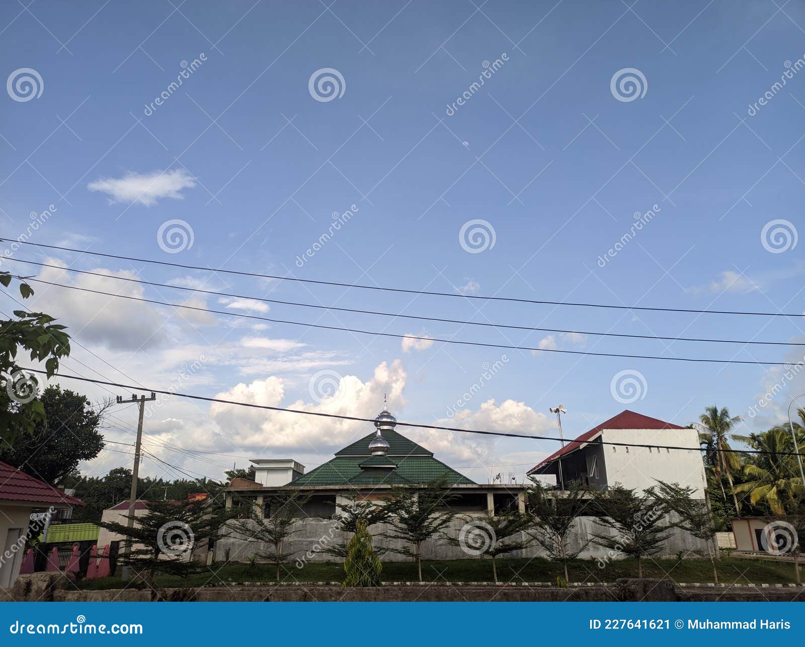 Panoramic Fence of the Mosque Next To the House Stock Image - Image of ...