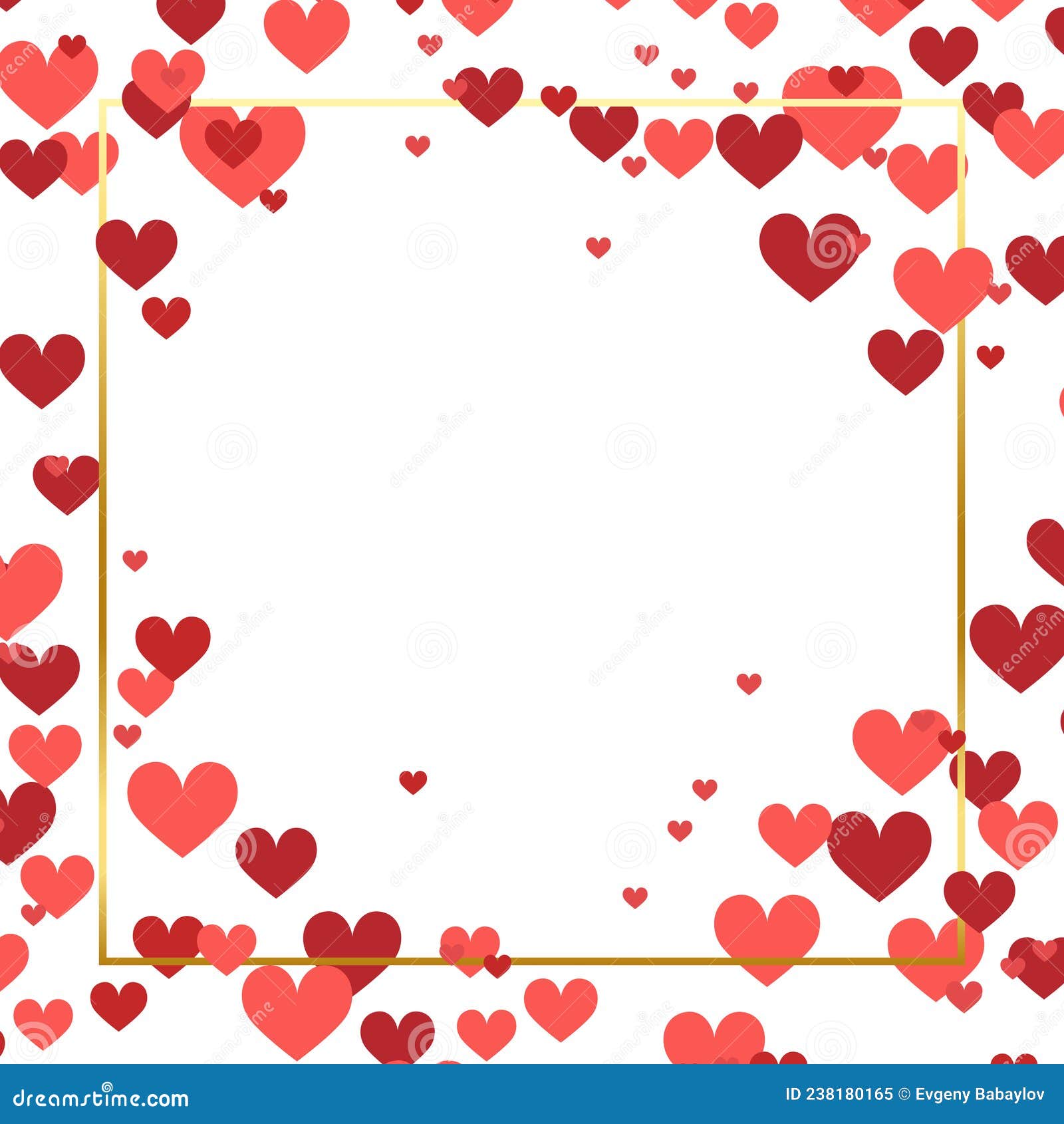 Panoramic Festive Background, Web Template Postcard with Hearts with ...